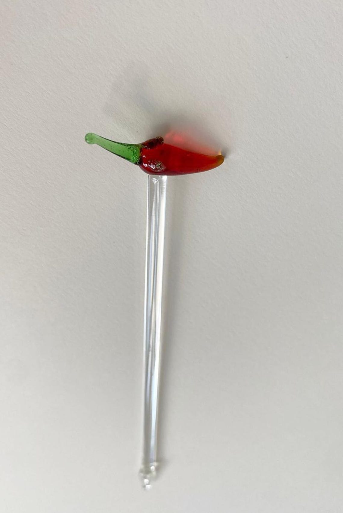 Handmade Glass Red Chilli Appetiser Forks/ Pick Forks/ Stick Fork ...