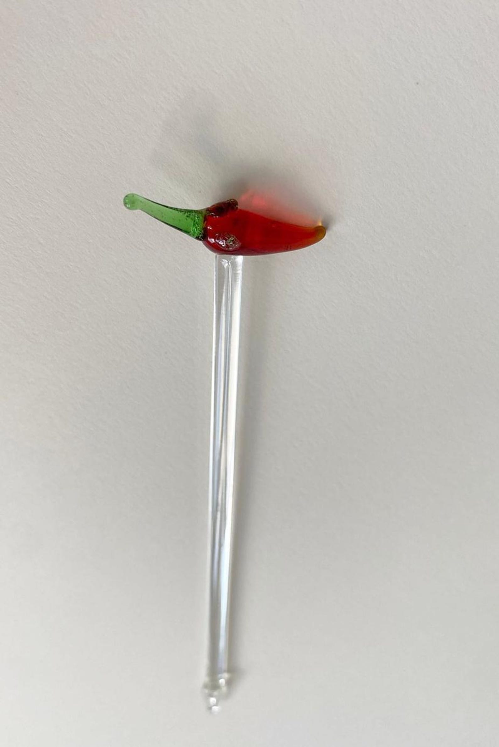 Handmade Glass Red Chilli Appetiser Forks/ Pick Forks/ Stick Fork ...