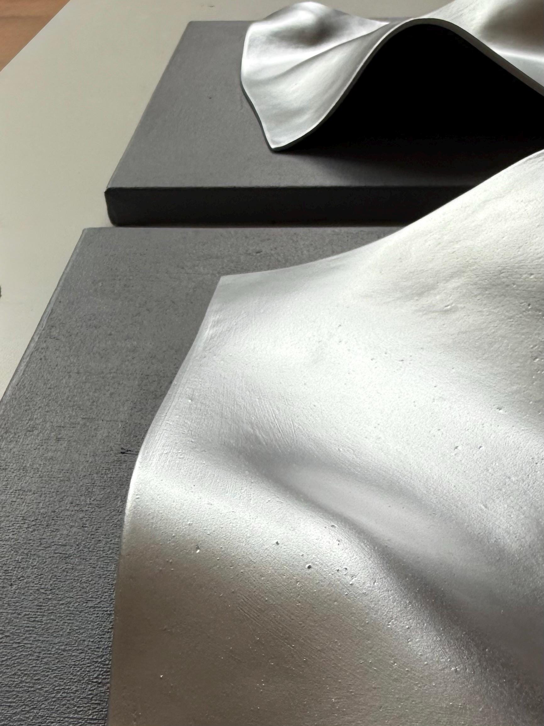 Silver Abstract 3D Wall Art, Modern Minimalist Sculpture, Contemporary ...