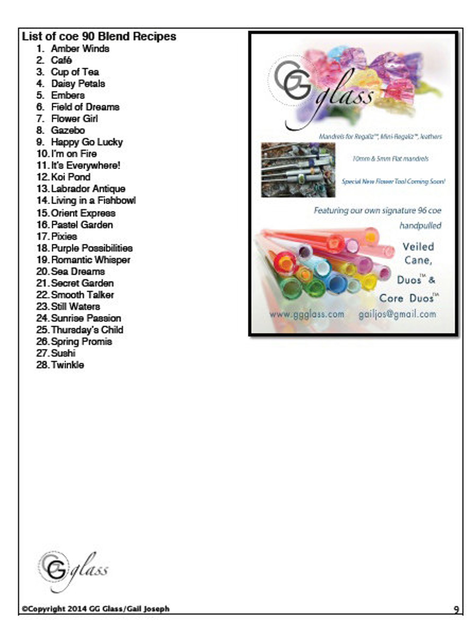 GG Glass Coe 96 AND Coe 90 Frit Blend Recipe Ebooks (bundle) - Etsy