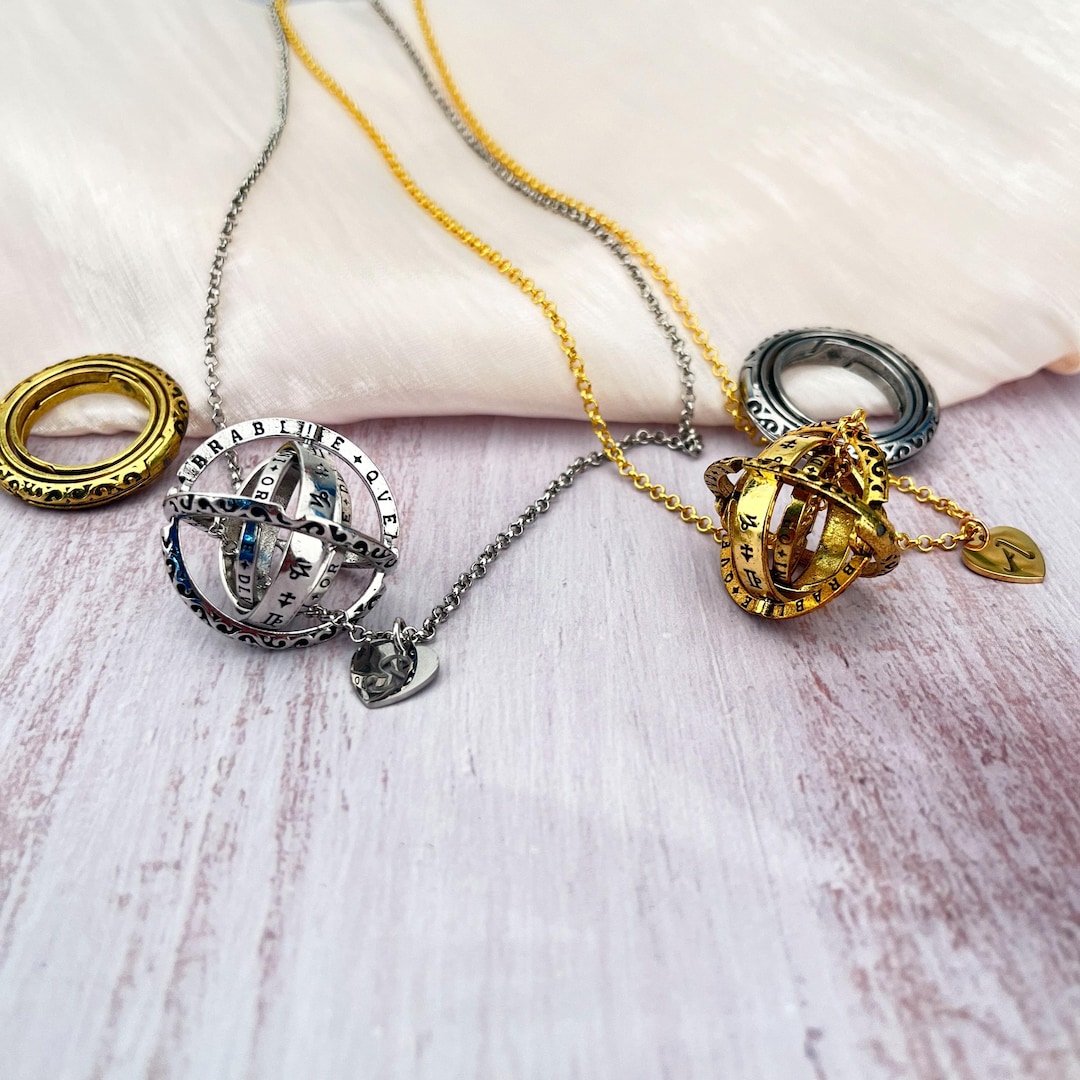 Personalized Initial Astronomical Sphere Necklace,fidget Ball Ring ...