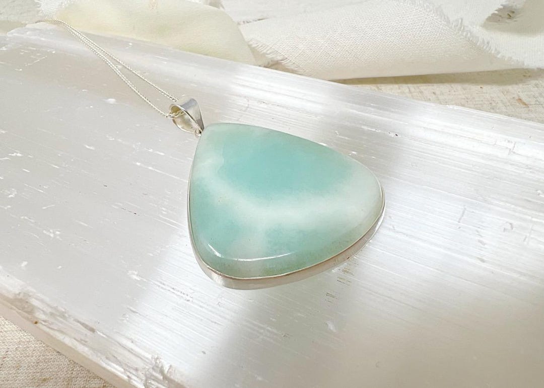 Hemimorphite & Sterling Silver Statement Pendant Healing Crystals ...