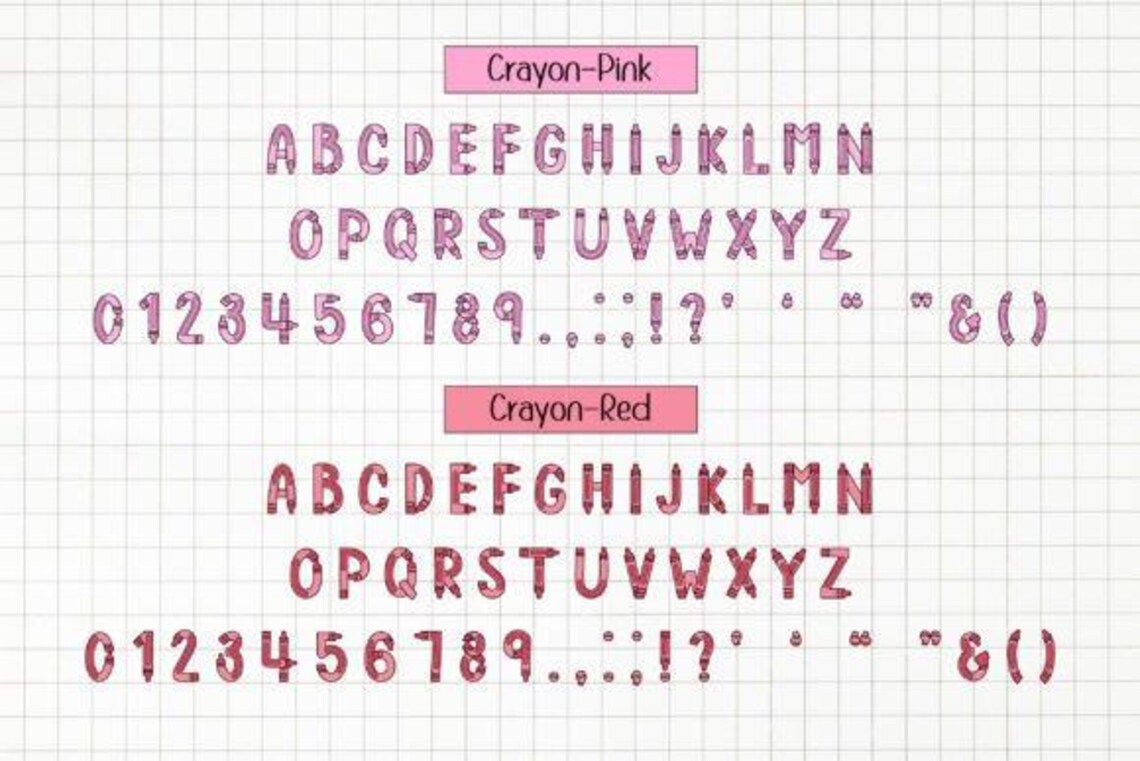 Crayon Doodle Font, Doodle Letters, School Supplies Font, Crayon ...