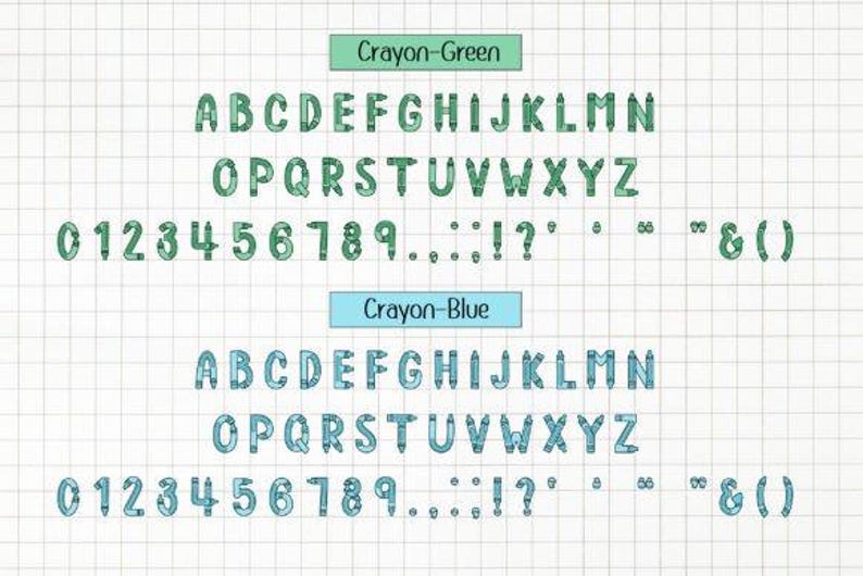 Crayon Doodle Font, Doodle Letters, School Supplies Font, Crayon ...