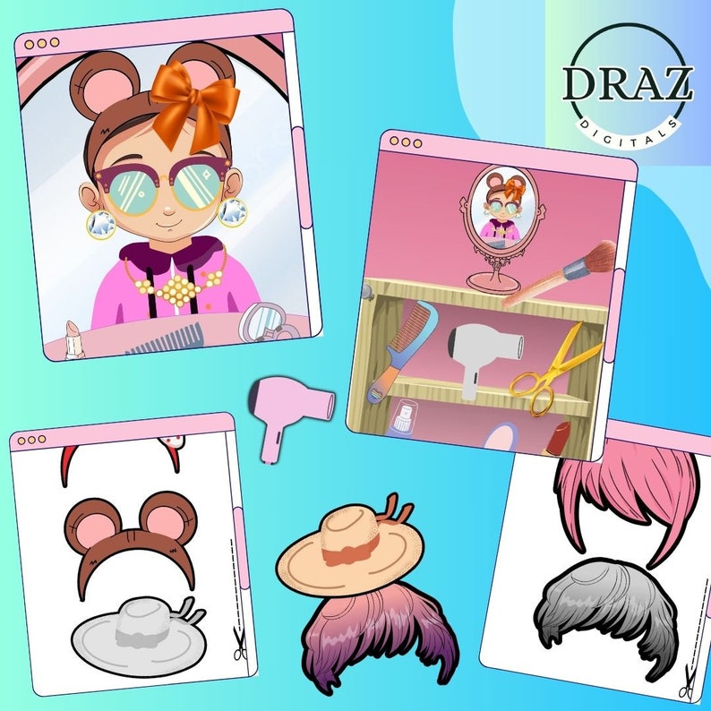 Printable Beauty Salon for Girls, Fashion Girl, Makeover Activity ...