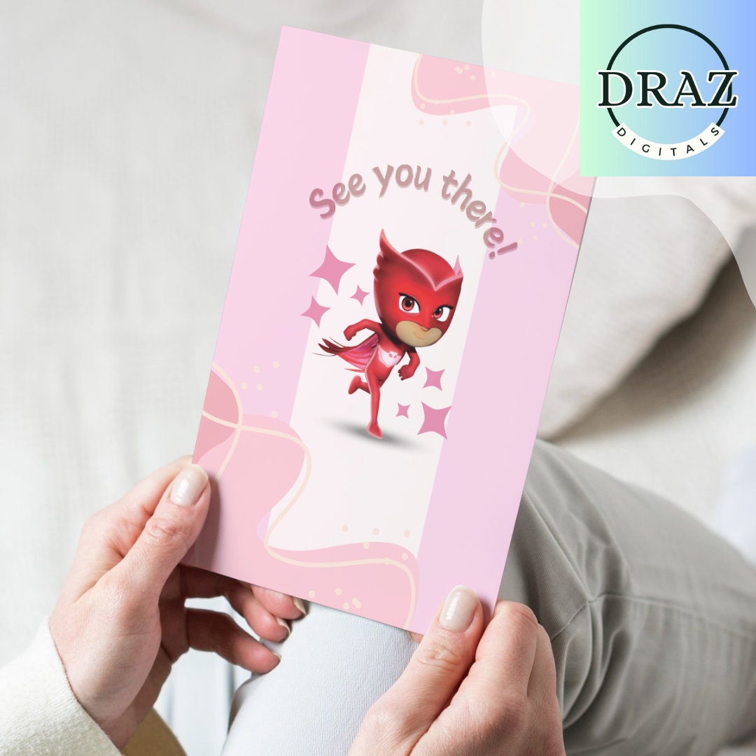 PJ Mask Birthday Invitation for Girls Printable Kids Invitation Canva ...