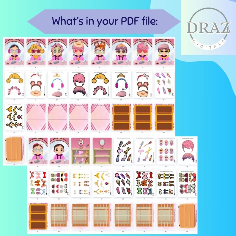 Printable Beauty Salon for Girls, Fashion Girl, Makeover Activity ...