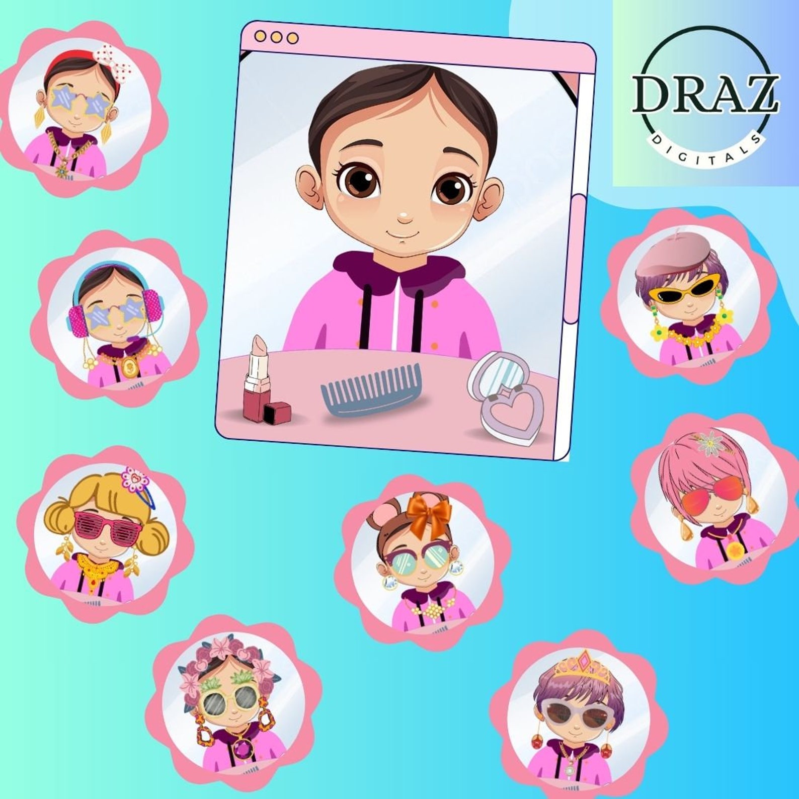 Printable Beauty Salon for Girls, Fashion Girl, Makeover Activity ...
