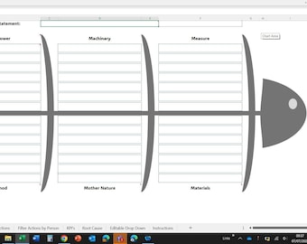 Excel Ishikawa, Fishbone, Root Cause Analysis Template. Fully Editable ...