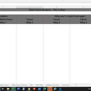 Excel Template Ishikawa Fishbone, Fully Editable, 5 Whys, Herringbone ...
