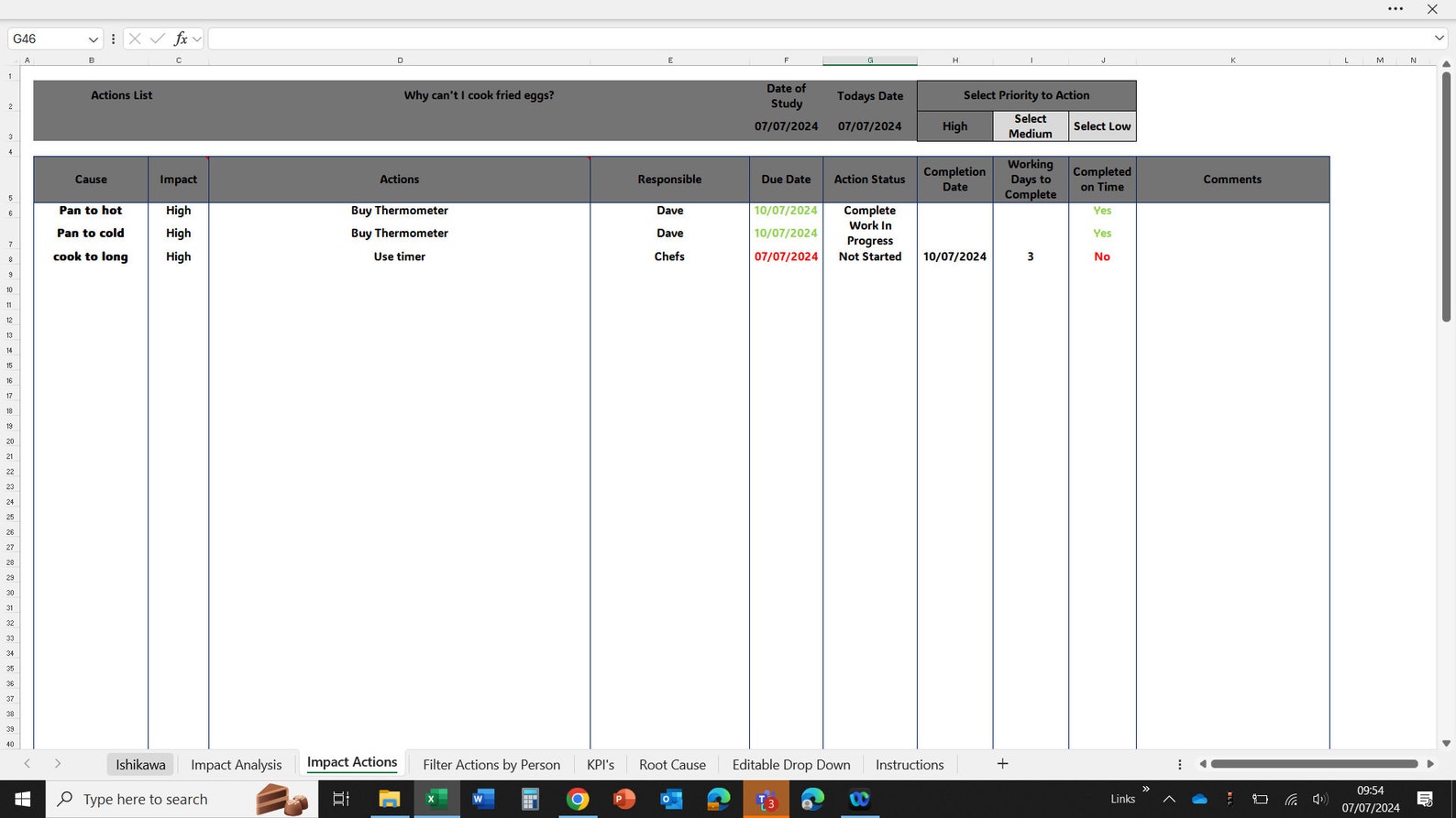 Excel Template Ishikawa Fishbone, Fully Editable, 5 Whys, Herringbone ...