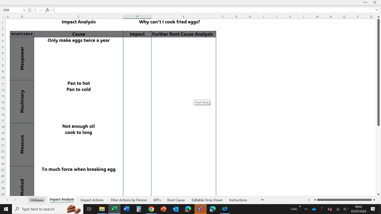 Excel Template Ishikawa Fishbone, Fully Editable, 5 Whys, Herringbone ...