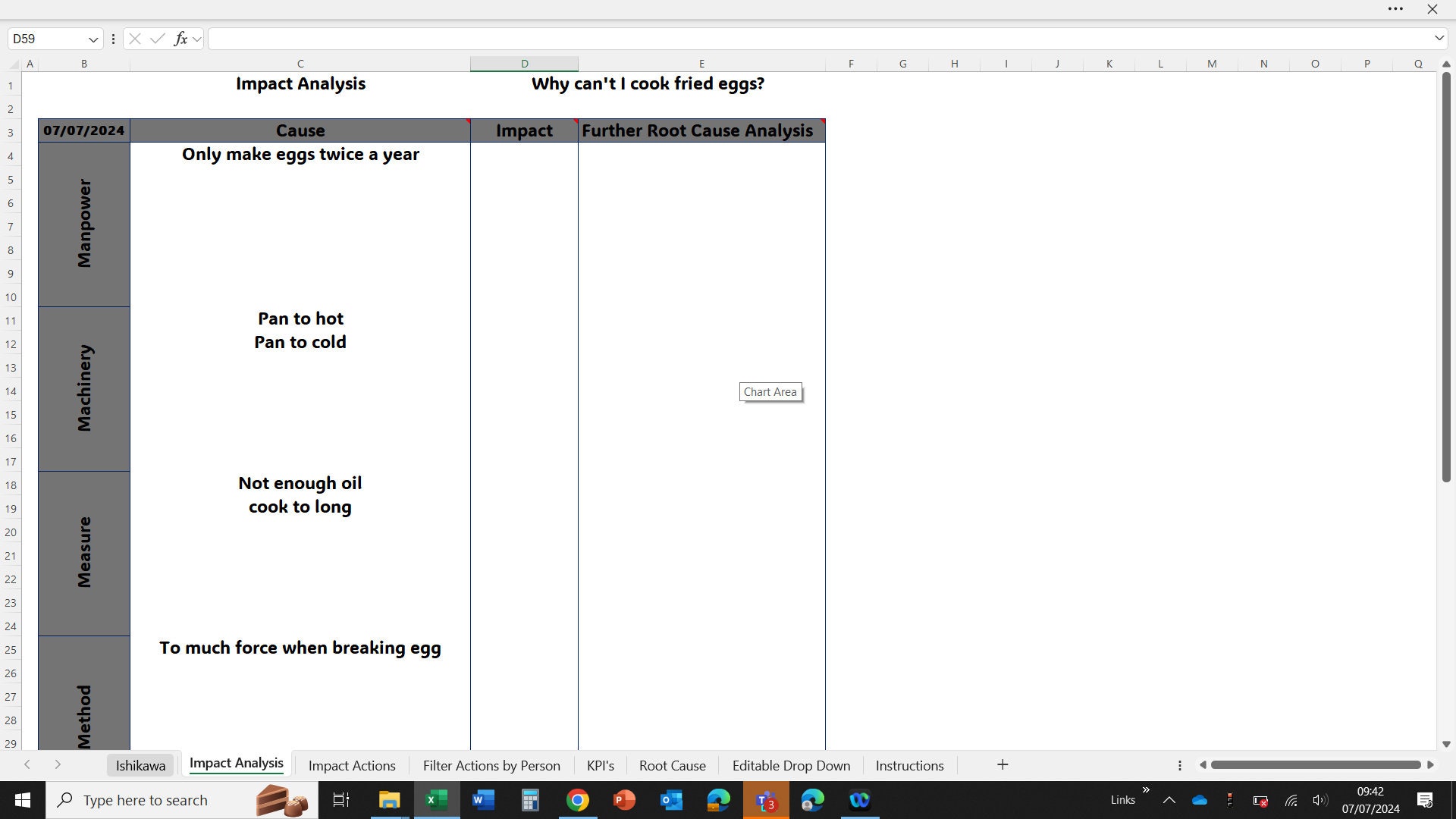 Excel Template Ishikawa Fishbone, Fully Editable, 5 Whys, Herringbone ...