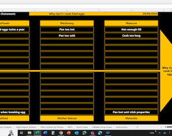 Excel Ishikawa, Fishbone, Root Cause Analysis Template. Fully Editable ...