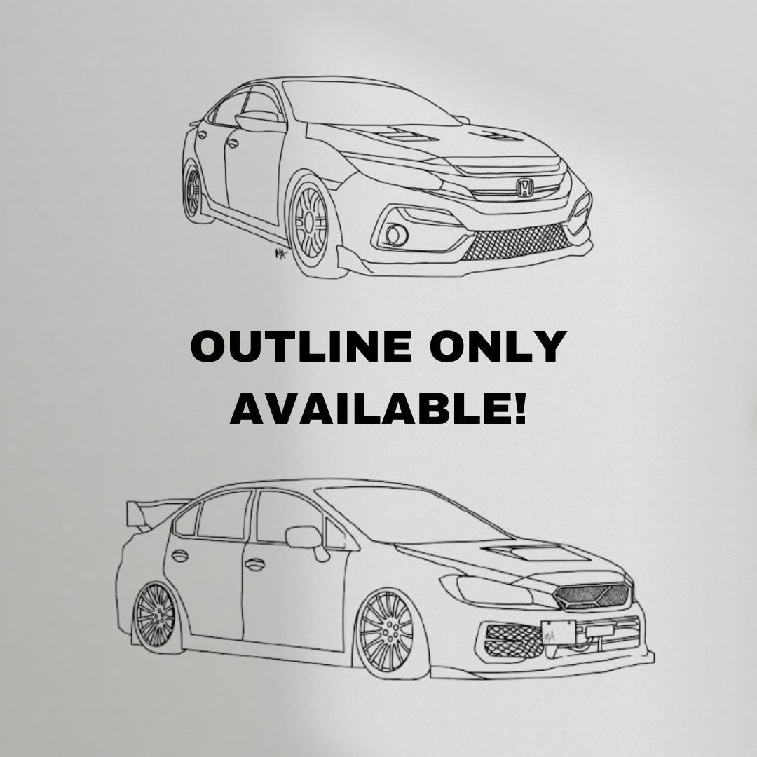 Custom Car Drawing *DIGITAL FILE* | Personalized Car Drawing | Car ...
