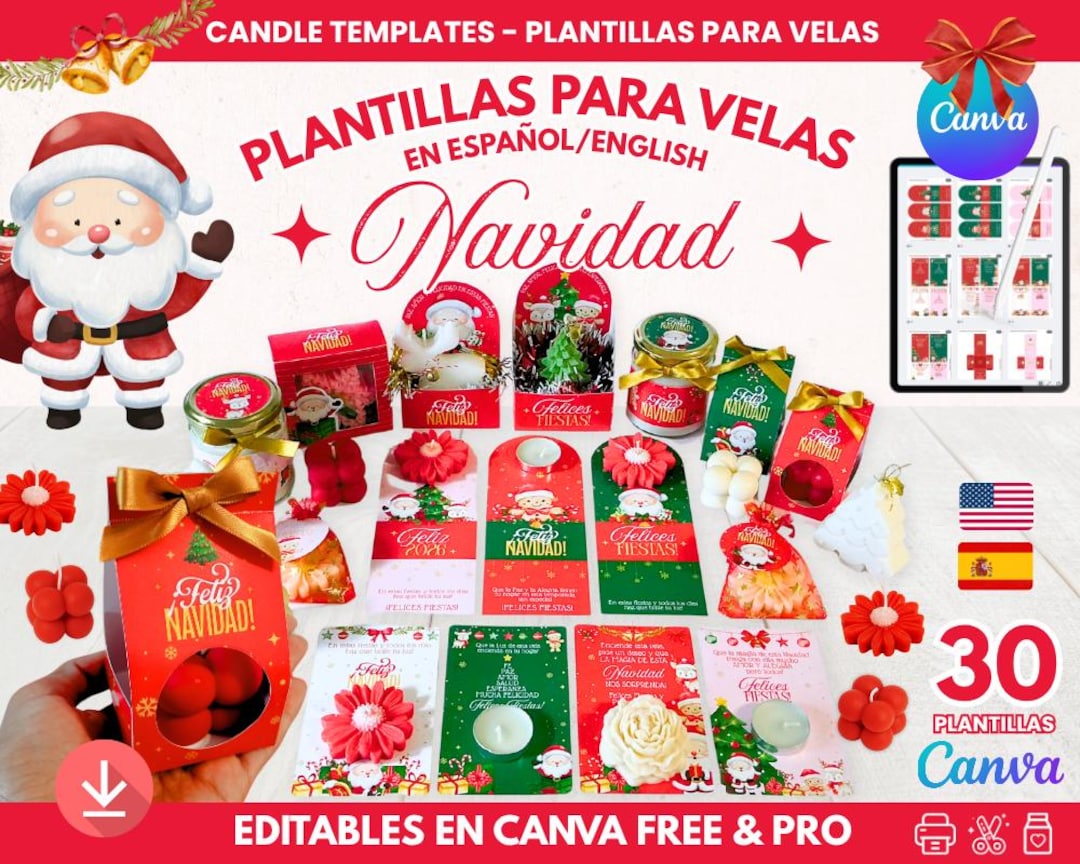 Editable Candle Templates / Candle Packaging Templates / Canva Editable ...