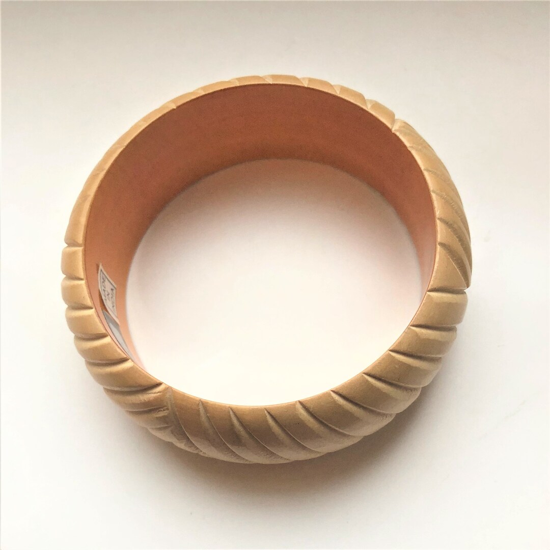 Bracelet en bois de teck beige naturel, bois sculpté provenant de l ...