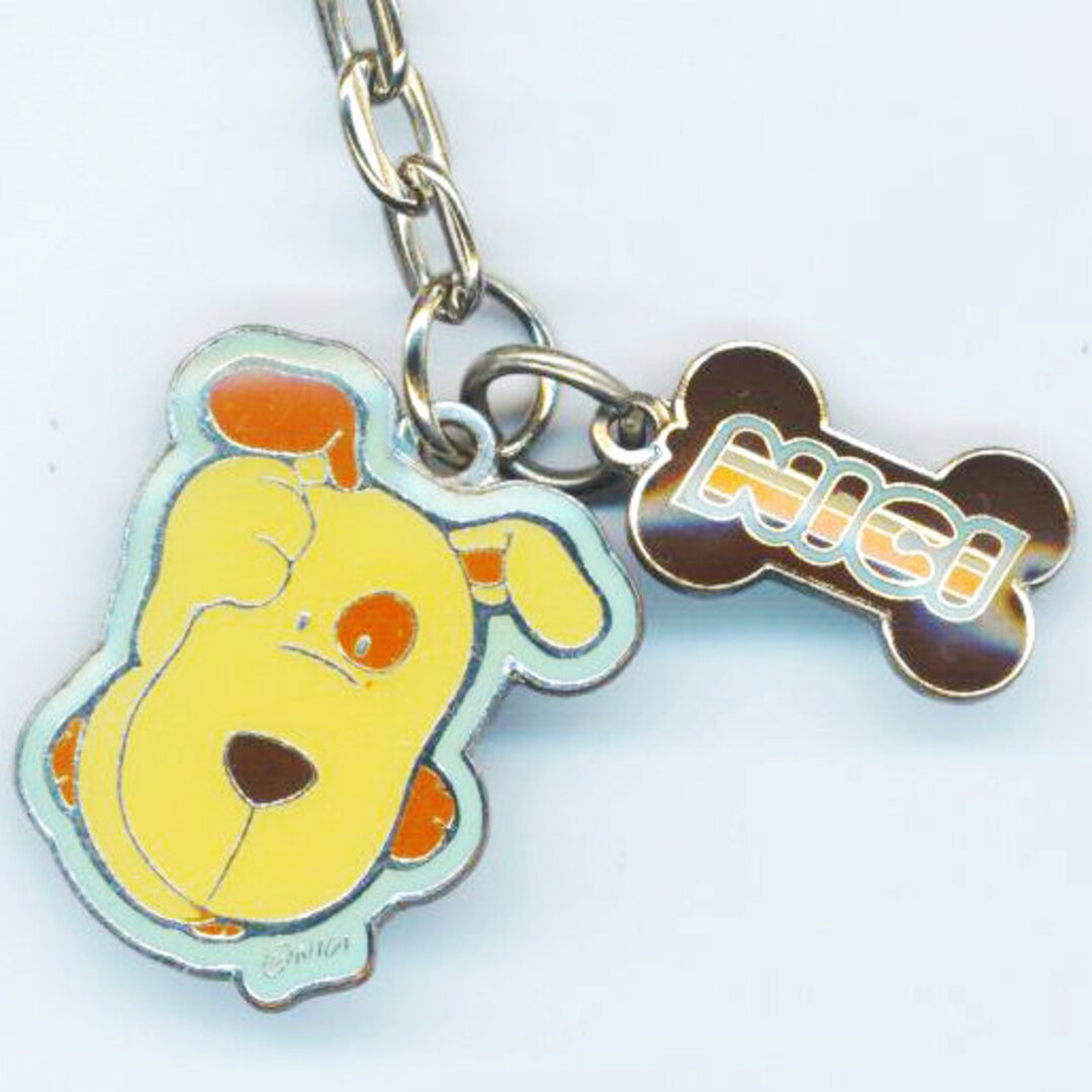 Puppy Dog Face& Bone Key Chain Zipper Pull /purse Charm Enameled Charms ...