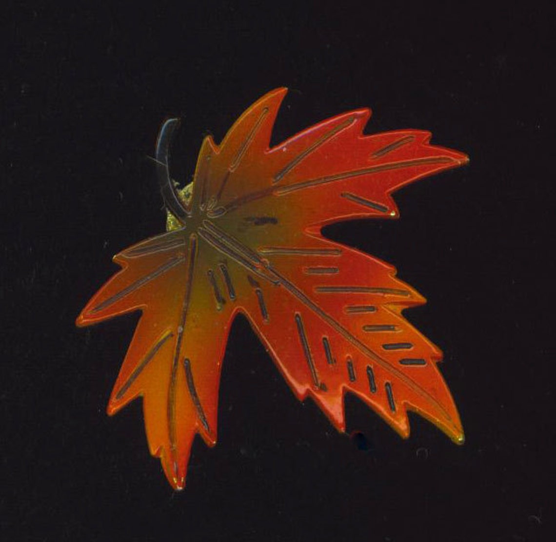 Colorful Enameled Maple Leaf Stamping Ring Red Orange Yellow - Etsy