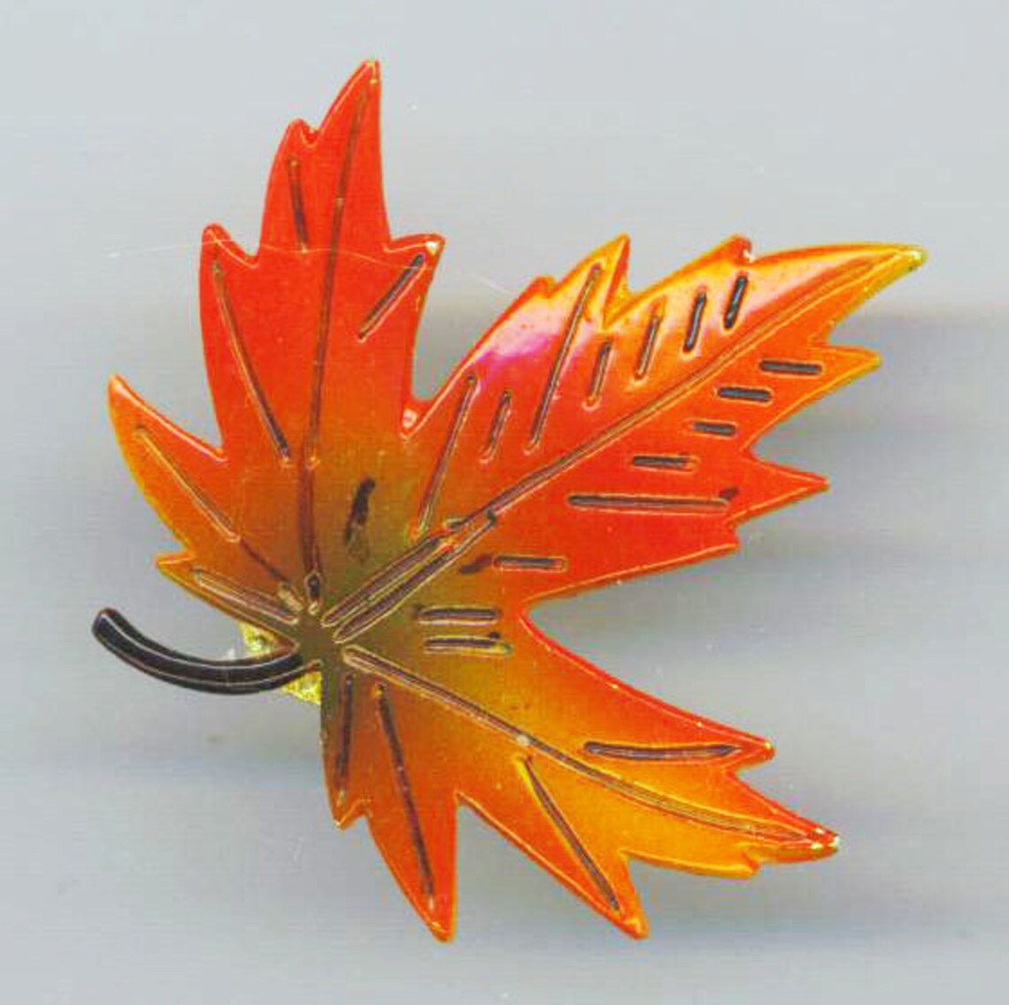 Colorful Enameled Maple Leaf Stamping Ring Red Orange Yellow - Etsy