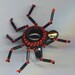 Beaded Red& Black Spider Halloween Ring Statement Ring Genuine Pearl ...