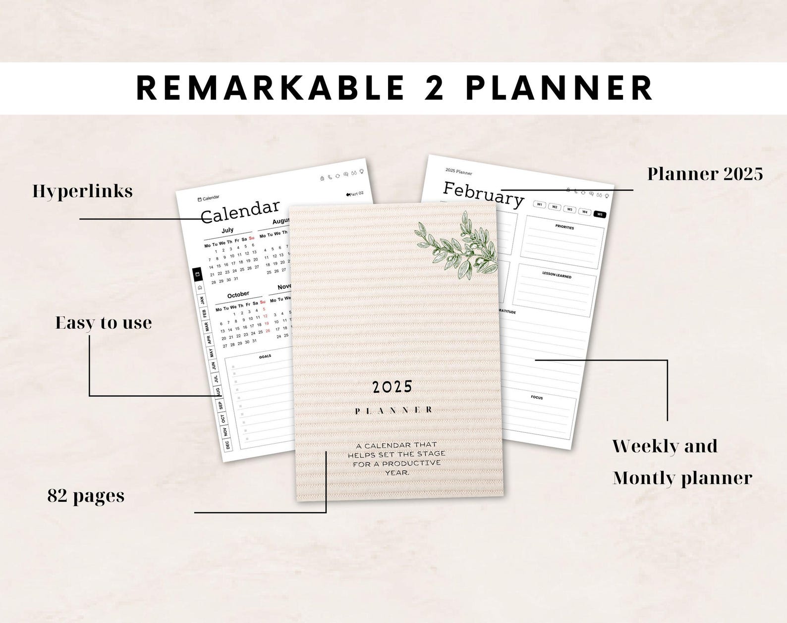 Remarkable Planner 2 / Remarkable Planner 2025 / Remarkable 2 Planner ...