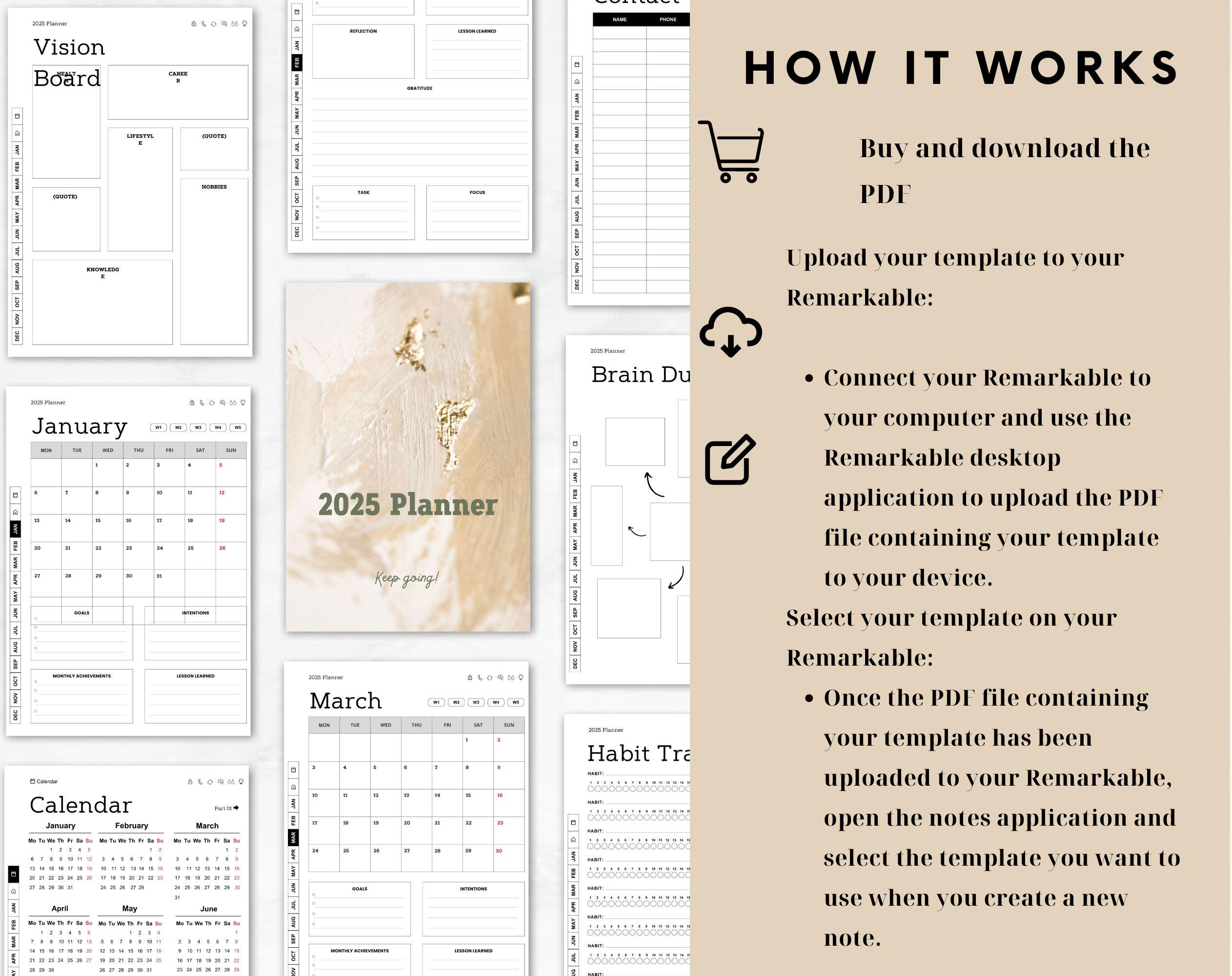 Remarkable Planner 2 / Remarkable Planner 2025 / Remarkable 2 Planner ...