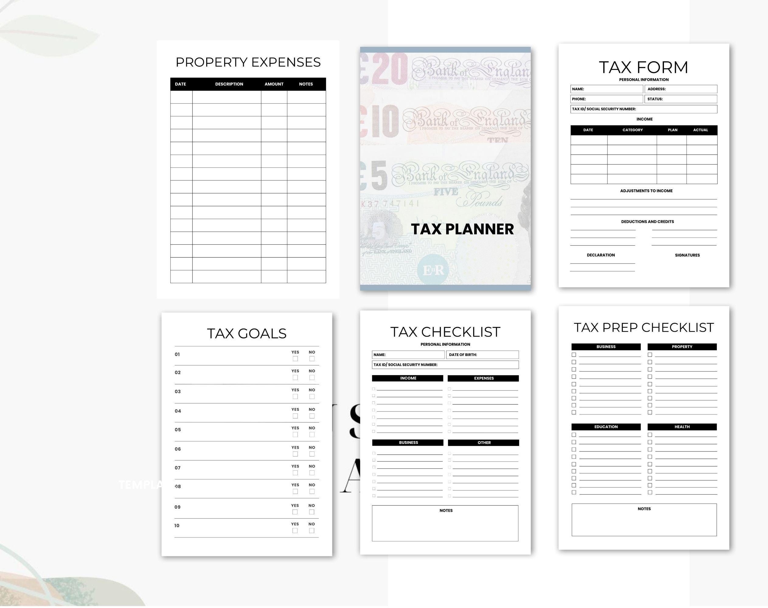 Tax Planner, Digital Tax Planner, Tax Strategy, Tax Tracker, Tax ...