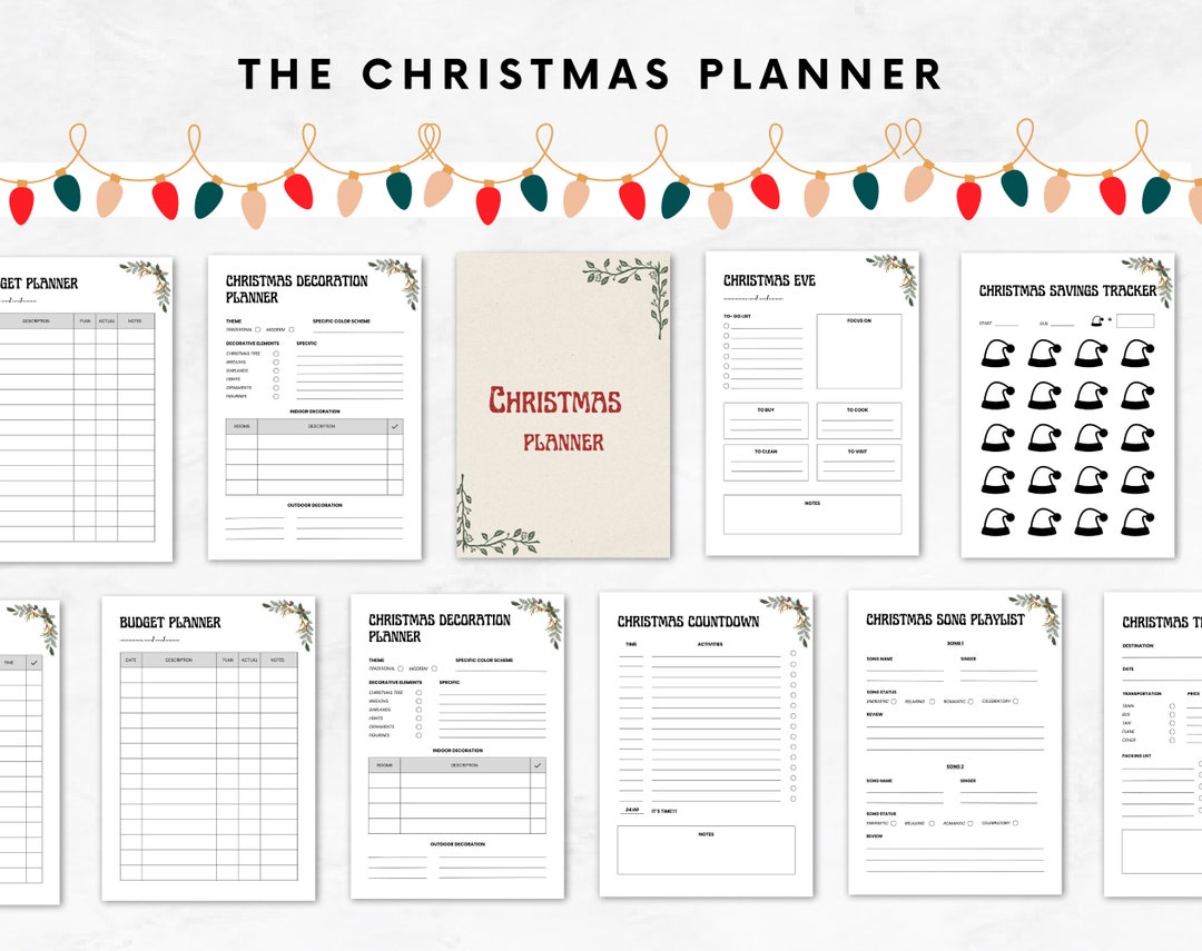 Christmas Planner Printable | Digital Holiday Planner | Event Organizer ...