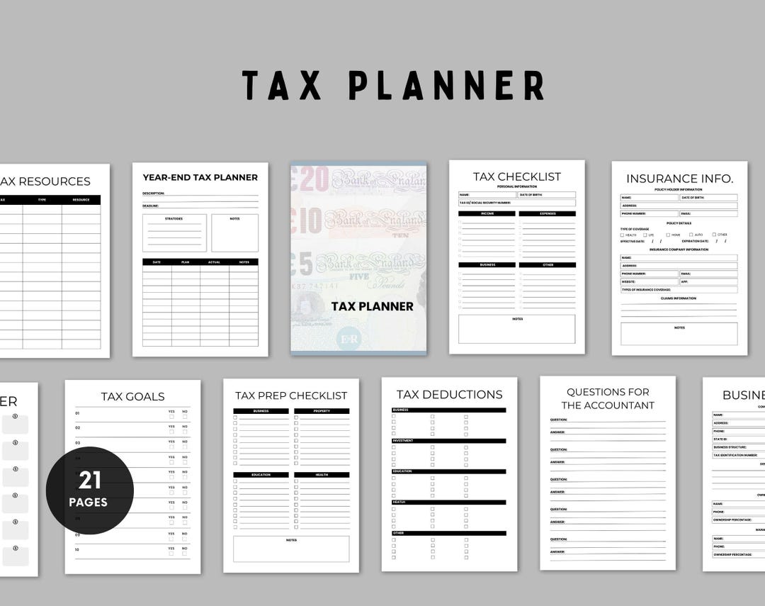Tax Planner, Digital Tax Planner, Tax Strategy, Tax Tracker, Tax ...
