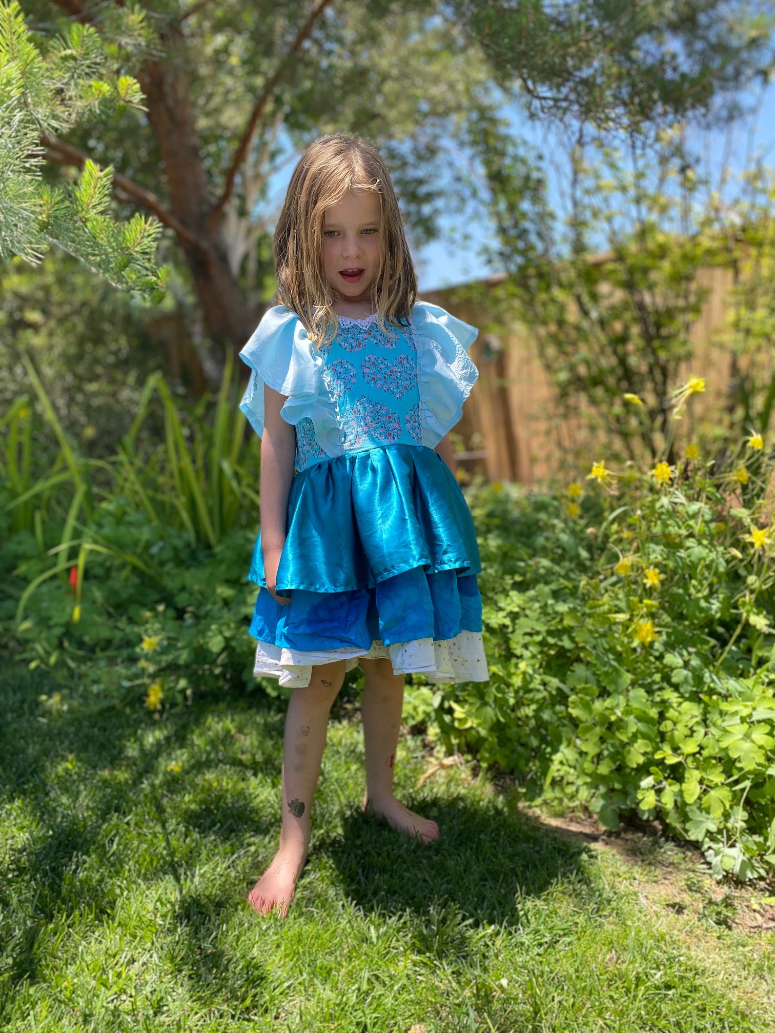 Handmade Kids Dress, Upcycled Fabric Dress, Sustainable Children's ...