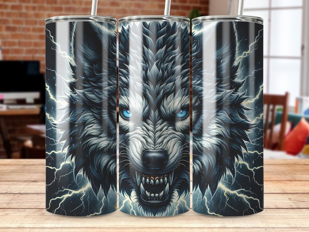 Wolf Art Digital Download, Electric Wolf Illustration, Fierce Wolf ...