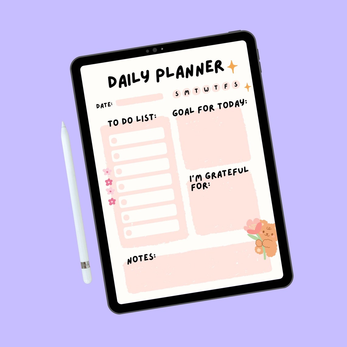 Cute Kawaii Daily Digital Planner | Printable PDF | Digital Download ...