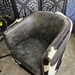 Swivel Leather Barrel Chair, Cowhide Accents Chair, Handcraft Cowhide ...