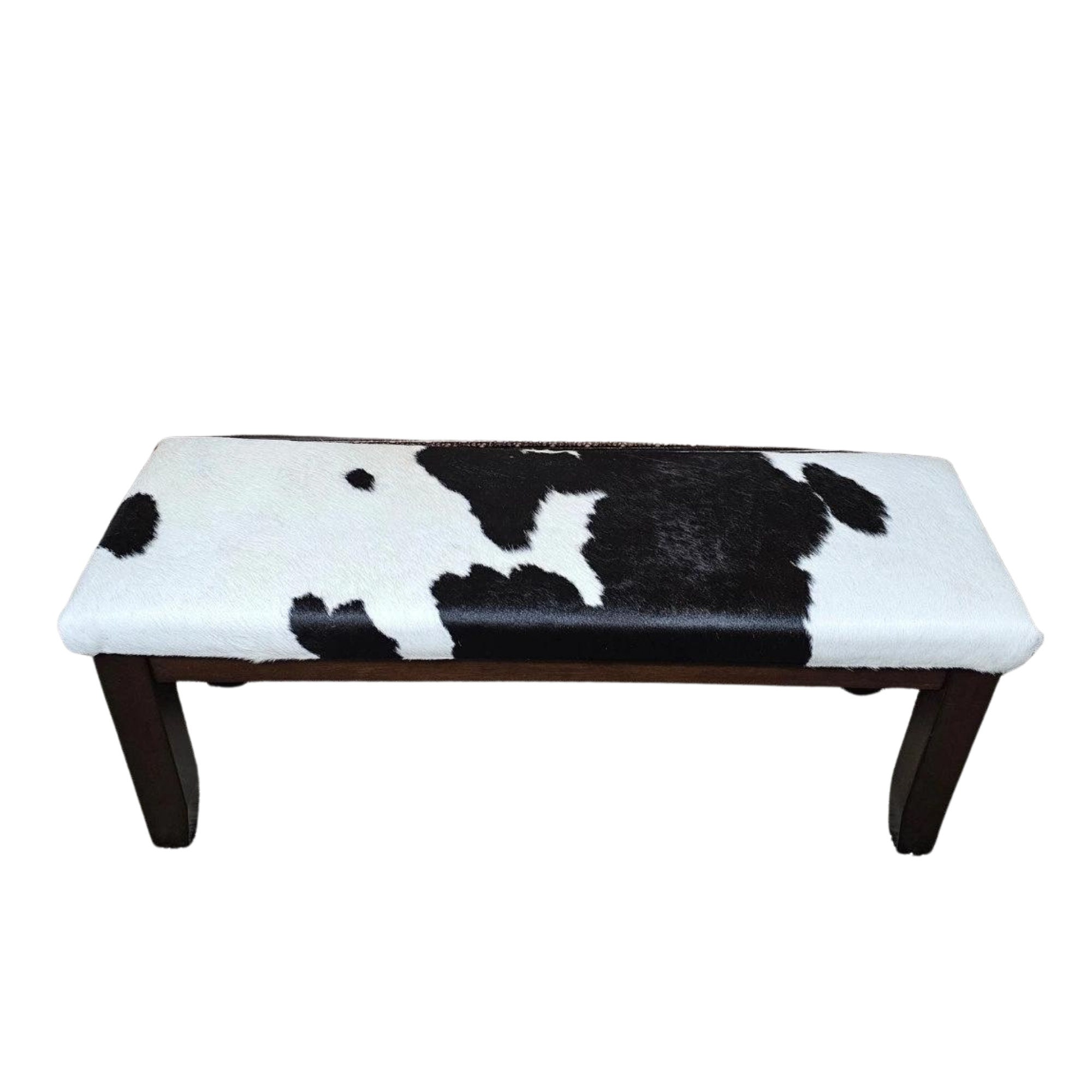 Cowhide Bench, Leather Bench, Dining Room Bench, Wood Bench, Entry Way ...