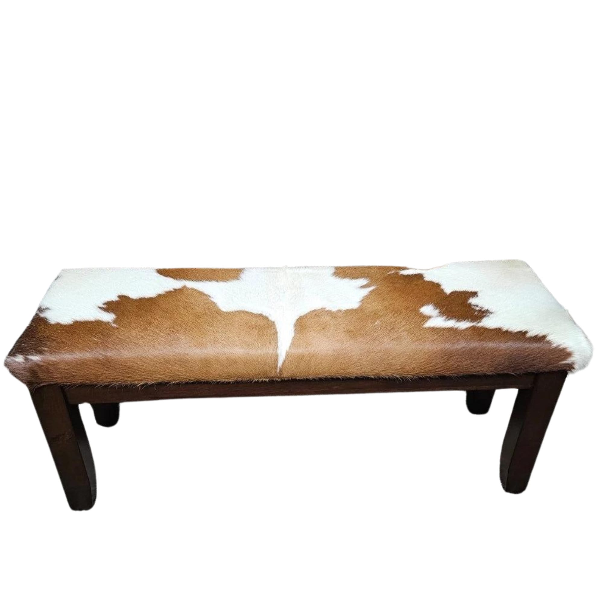 Cowhide Bench, Leather Bench, Dining Room Bench, Wood Bench, Entry Way ...