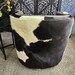 Swivel Leather Barrel Chair, Cowhide Accents Chair, Handcraft Cowhide ...