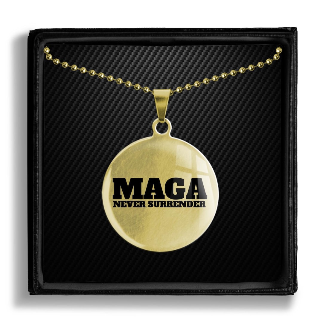 Dark MAGA Never Surrender Circular Pendant Donald Trump Elon Butler PA ...