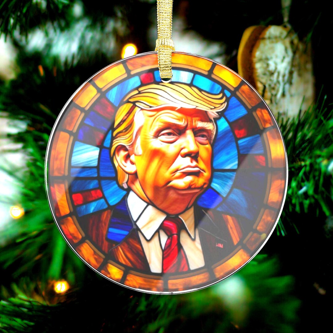 President Trump Stained Glass Inspired Acrylic Ornaments, Holiday Decor ...