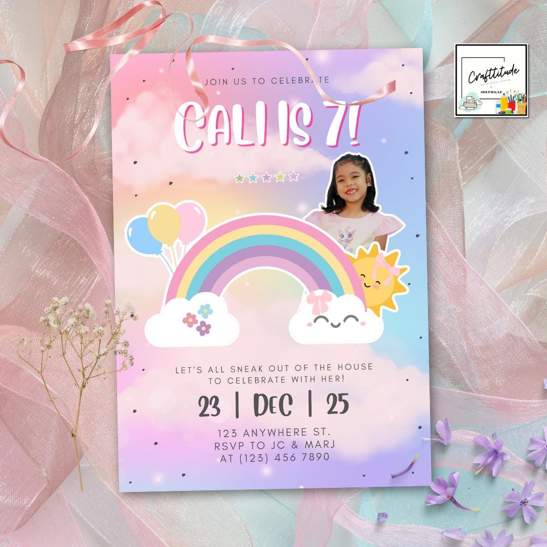 Editable Rainbow Pastel Theme Birthday Party Needs, Happy Birthday ...