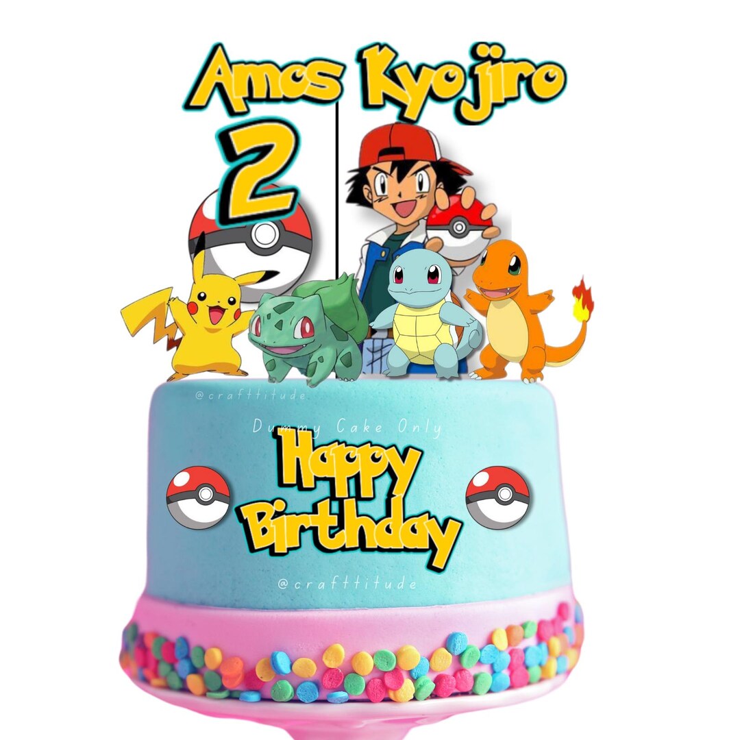 Birthday Party Cake Toppers Pokemon Theme - Etsy