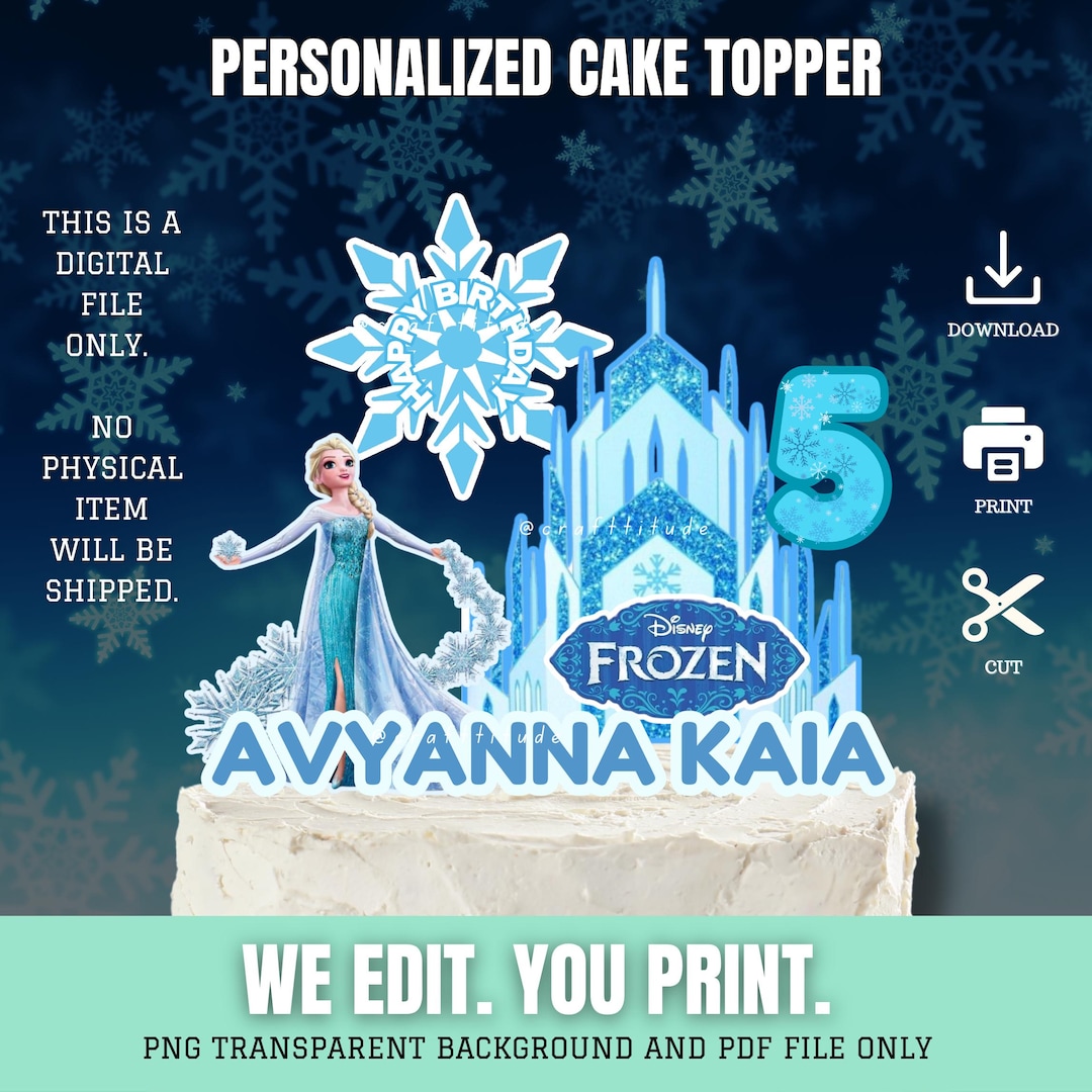 Personalized Ice Princess Cake Topper: Frozen Birthday Party Decor ...