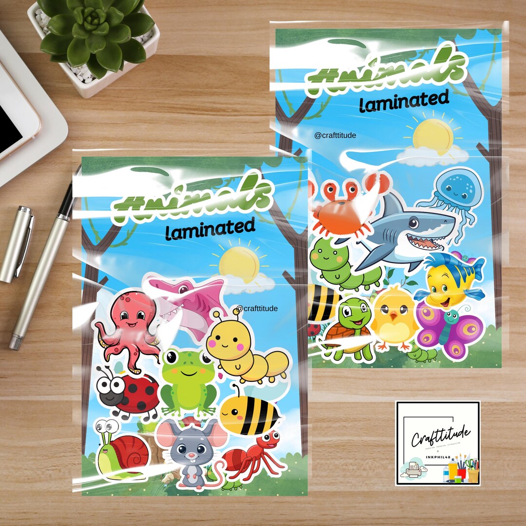 Animals Set for Kids Laminated, Preschoolers, Learning Materials ...