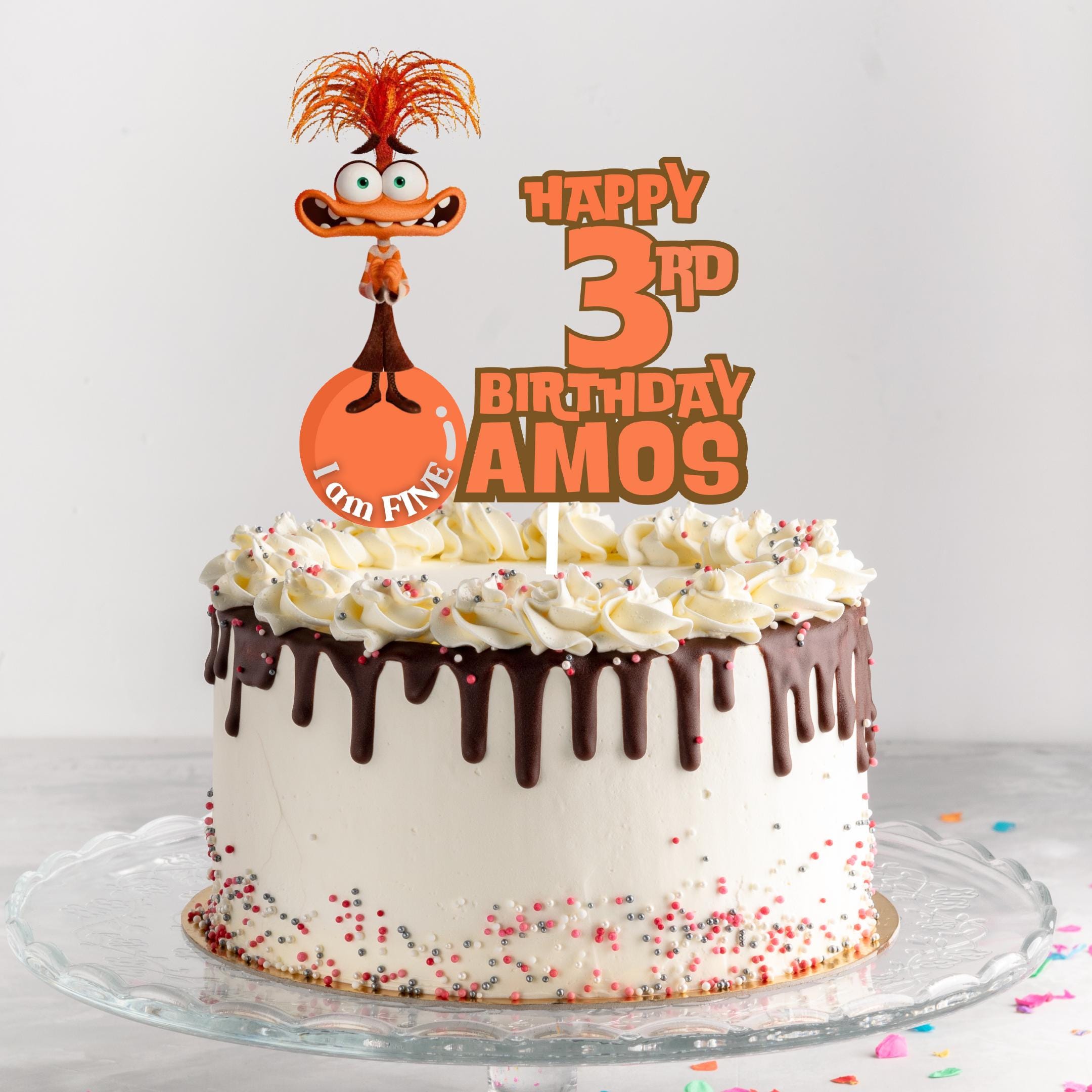 Different Emotions Happy Birthday Party Cake Toppers Inside Out Joy ...