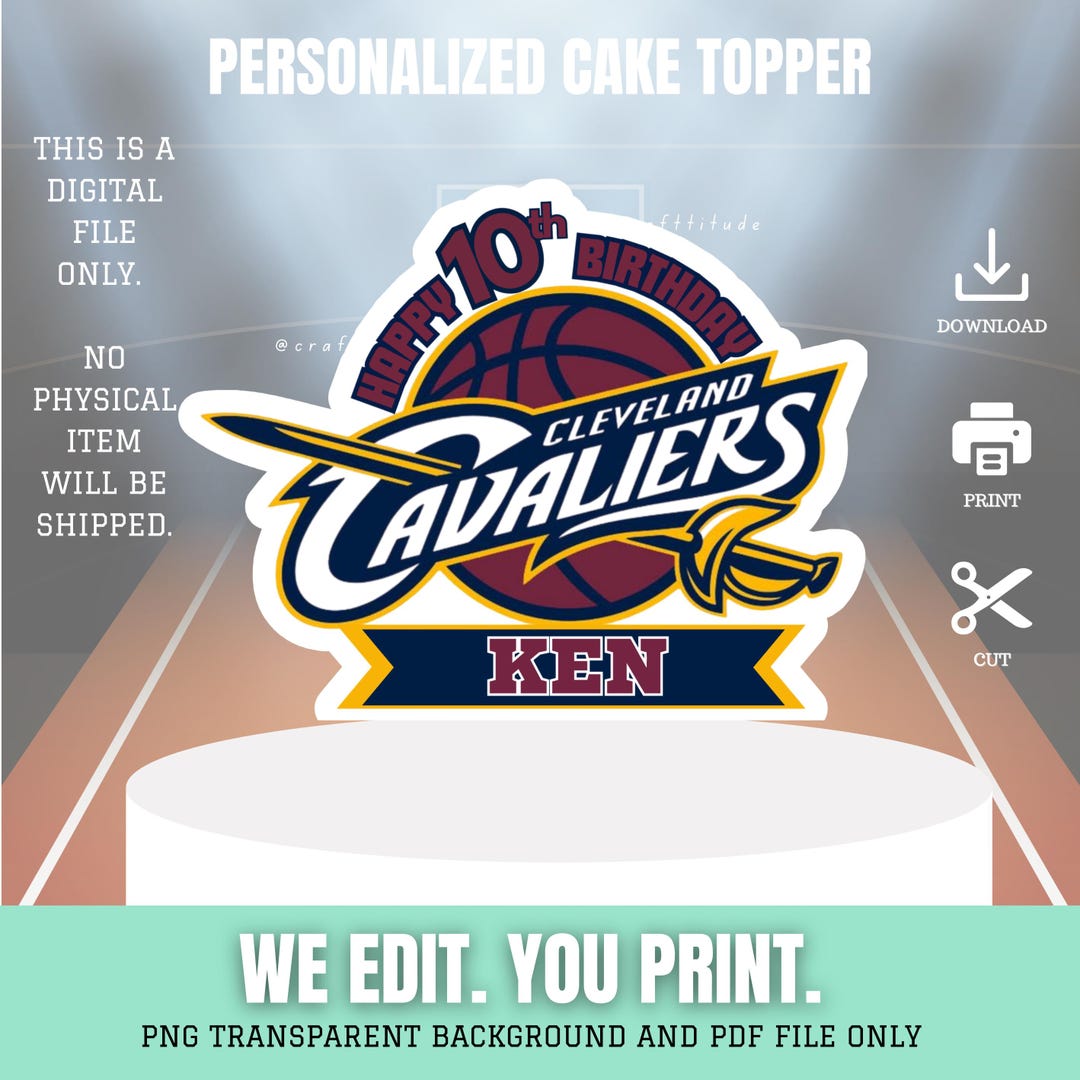 Cleveland Cavaliers Birthday Cake Topper Printable, Personalized ...