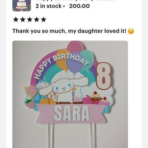 Happy Birthday Party Cinna Roll Inspired Cake Topper, Rainbow, Pastries ...