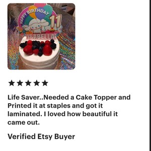 Happy Birthday Party Cinna Roll Inspired Cake Topper, Rainbow, Pastries ...