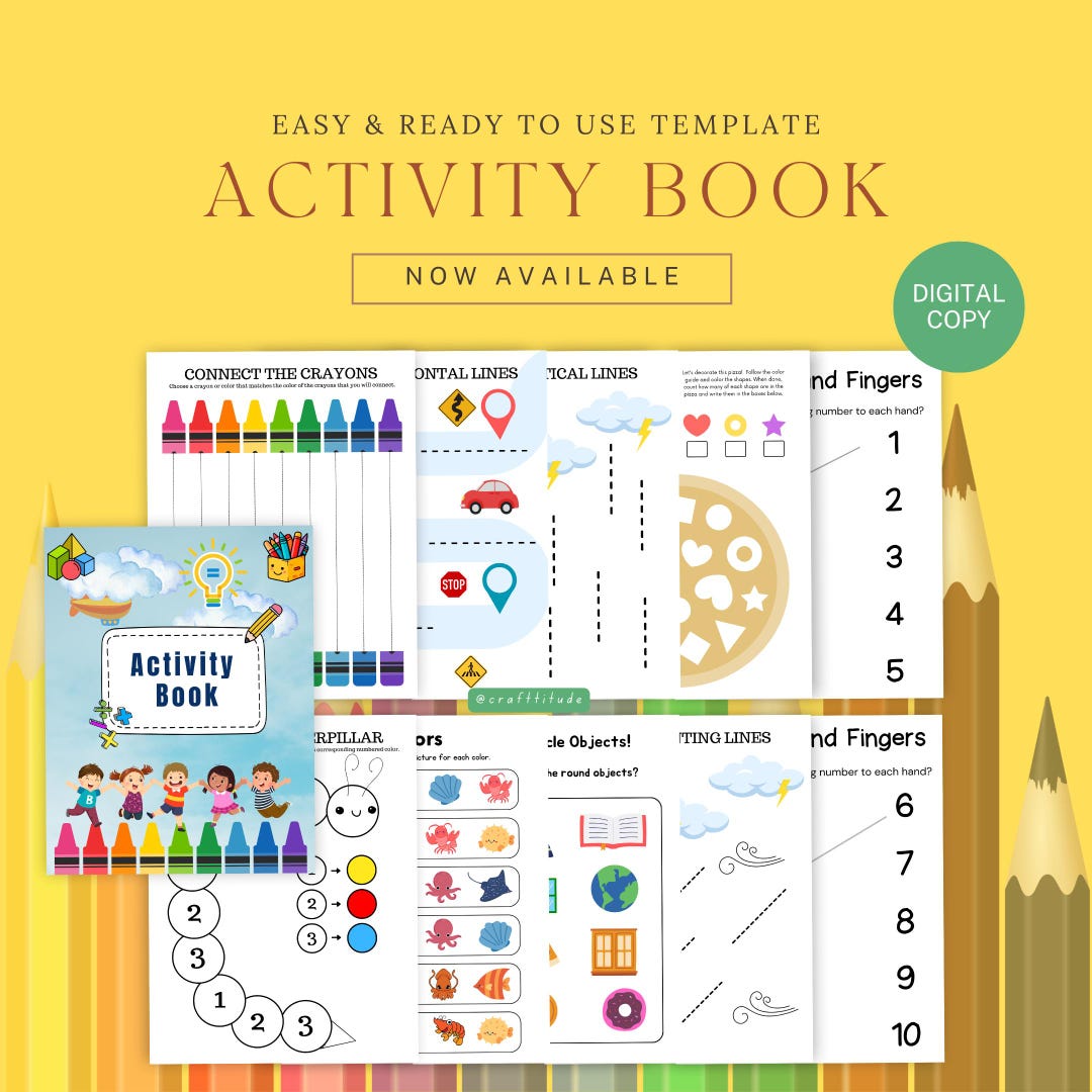 Kids Activity Book: Colors, Numbers, Shapes (PDF Printable) - Etsy