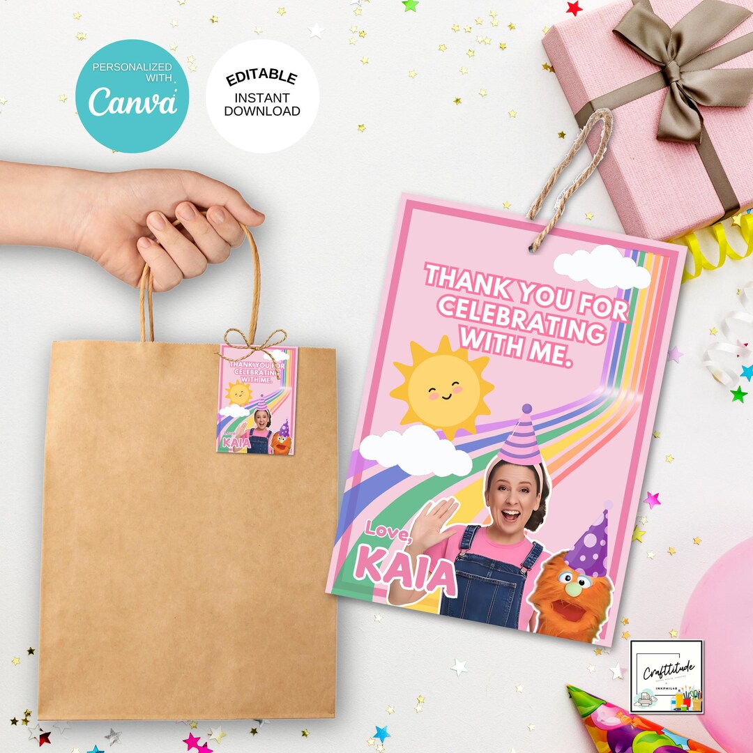 Editable Ms Rachel Thank You Tags, Ms Rachel Favor Gift Tags ...