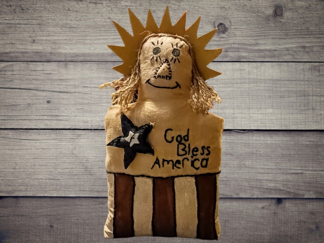 Rustic--primitive--lady LIBERTY Stump Doll--americana - Etsy